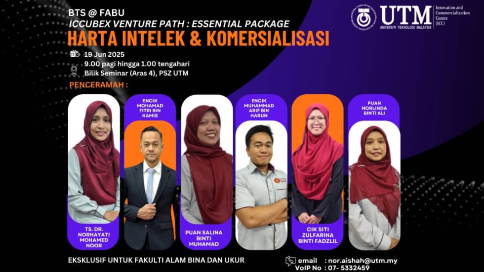 KURSUS HARTA INTELEK DAN KOMERSIALISASI | Faculty of Built Environment ...